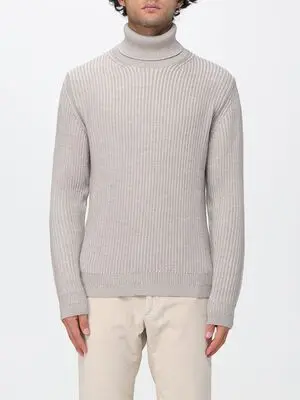 ZANONE Slim Fit Virgin Wool Roll Neck Jumper With Ribbed Finishes - Beige