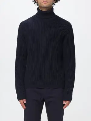 ZANONE Slim Fit Virgin Wool Roll Neck Jumper With Ribbed Finishes - Blue