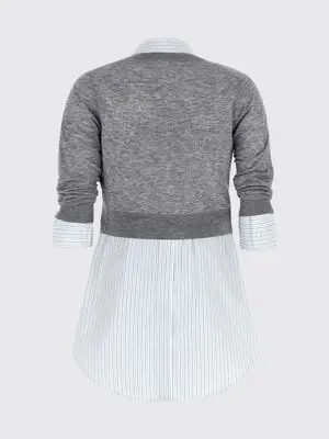 Alexander Wang Slim Fit Bi Double-layer Shirt In Wool And Cotton