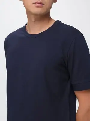 PAOLO PECORA Short-sleeved Jersey Crewneck T-shirt - Blue