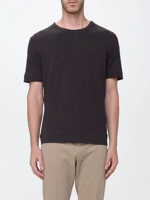 PAOLO PECORA Short-sleeved Jersey Crewneck T-shirt - Brown