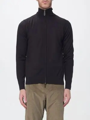 PAOLO PECORA High-neck Wool Zip Cardigan - Black