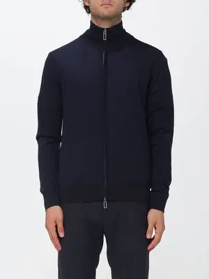 PAOLO PECORA Paolo Pecora High-Neck Wool Zip Cardigan Brown