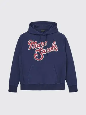 Marc Jacobs Relaxed Fit Cotton Hoodie With Drawstring And Contrasting Logo