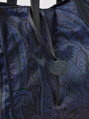 Etro Paisley Nylon Tote Bag - Blue