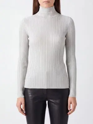 Fabiana Filippi Slim Fit Long-sleeved Ribbed Turtleneck Sweater - Grey