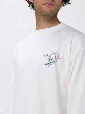 Drole De Monsieur Long-sleeved Cotton T-shirt With Logo And Slogan Print