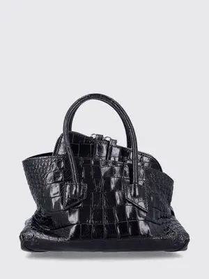 Attico La Passeggiata Crocodile-effect Leather Mini Handbag - Black