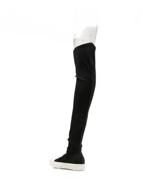 Rick Owens Over-the-knee Denim Boots - Black