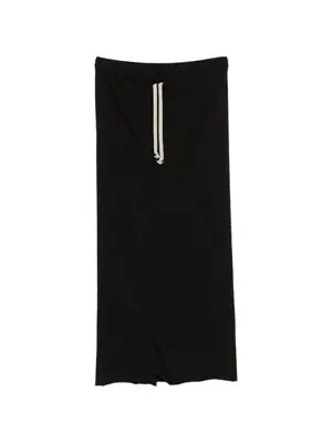 Rick Owens Cotton Skirt With Drawstring And Front Slit