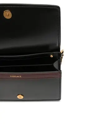 Versace Emblème Leather Mini Bag With Gold Tone Logo