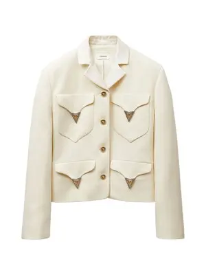 Versace Wool Jacket With Medusa Hardware - White