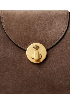Versace Vivian Suede Leather Shoulder Bag