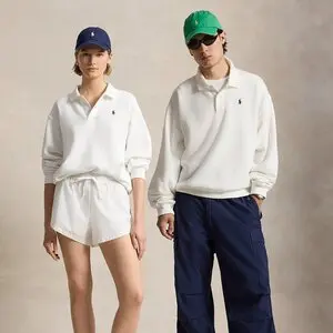 Ralph Lauren Us Open Fleece Long-sleeve Polo Shirt - White