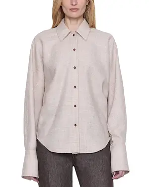 Ossou Ridge Button Front Wool Shirt