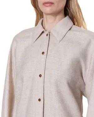 Ossou Ridge Button Front Wool Shirt