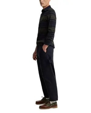 Barbour Tartan Stripe Cotton Rugby Shirt - Navy