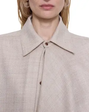 Ossou Drape Front Wool Shirt