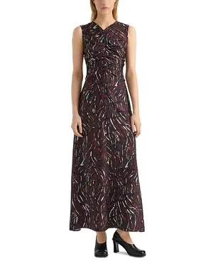 Proenza Schouler White Label Printed V-neck Maxi Dress