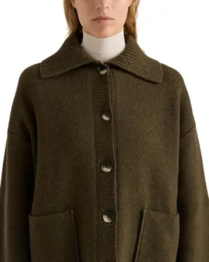 Proenza Schouler White Label Nelly Merino Wool Collared Sweater Jacket