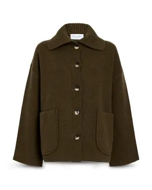 Proenza Schouler White Label Nelly Merino Wool Collared Sweater Jacket