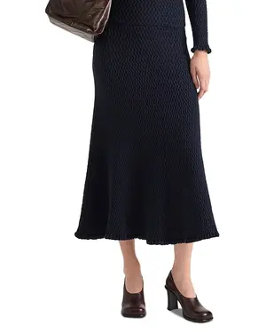 Proenza Schouler White Label Magnolia Knit Midi Skirt - Navy