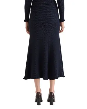 Proenza Schouler White Label Magnolia Knit Midi Skirt - Navy