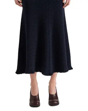 Proenza Schouler White Label Magnolia Knit Midi Skirt - Navy