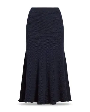 Proenza Schouler White Label Magnolia Knit Midi Skirt - Navy