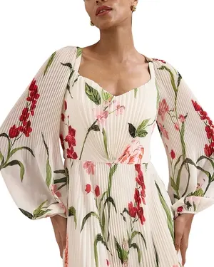 PHASE EIGHT Reanna Pleated Maxi Dress With Floral Print