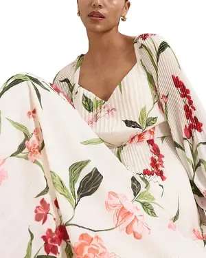 PHASE EIGHT Reanna Pleated Maxi Dress With Floral Print