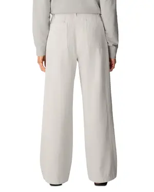 Eileen Fisher High Waisted Wide Leg Full Length Pants - Plaster