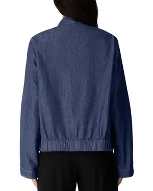 Eileen Fisher Curved Front Denim Jacket