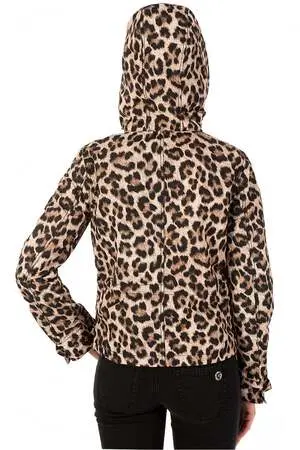 Michael Kors Leopard Print Hooded Coat