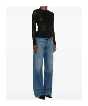 JEAN PAUL GAULTIER Long Sleeve Graphic Top - Black