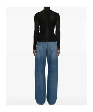 JEAN PAUL GAULTIER Long Sleeve Graphic Top - Black