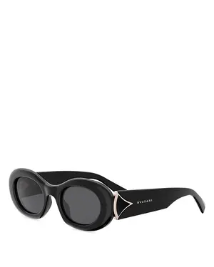 BVLGARI Diva's Dream Oval Sunglasses - Shiny Black/smoke