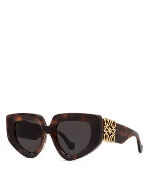 Loewe Anagram Geometric Sunglasses, 51mm - Dark Havana/smoke
