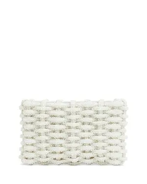 Simkhai Embellished Woven Clutch - Pearl