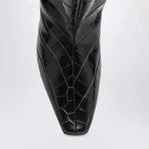 TOTEME Croc-embossed Knee-high Boots