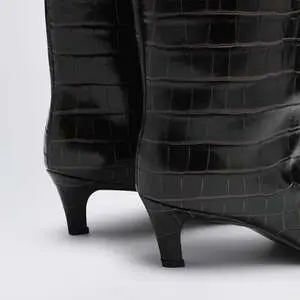 TOTEME Croc-embossed Knee-high Boots
