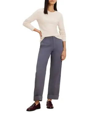 NIC+ZOE Crinkle Knit Long Sleeve Top - Coconut