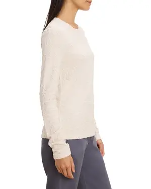 NIC+ZOE Crinkle Knit Long Sleeve Top - Coconut