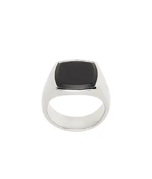 Tom Wood Cushion Onyx Ring - Silver