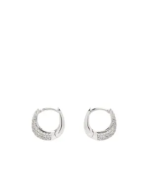 Tom Wood Ice Huggies Pave Earrings - Silver