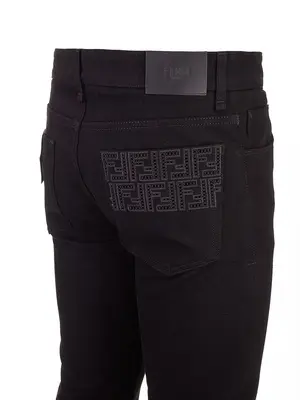 Fendi Logo Patch Slim-fit Jeans