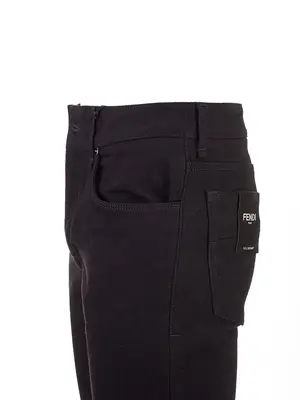 Fendi Logo Patch Slim-fit Jeans