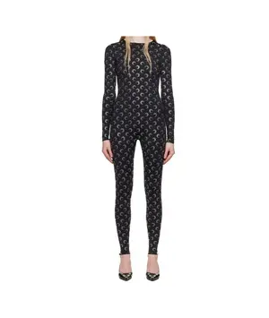 MARINE SERRE Moon-pattern Jersey Jumpsuit - Black
