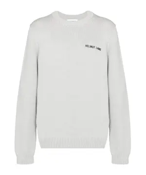 Helmut Lang Ribbed-knit Panelled Jumper - Grey