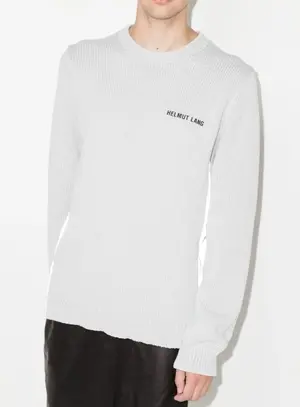 Helmut Lang Ribbed-knit Panelled Jumper